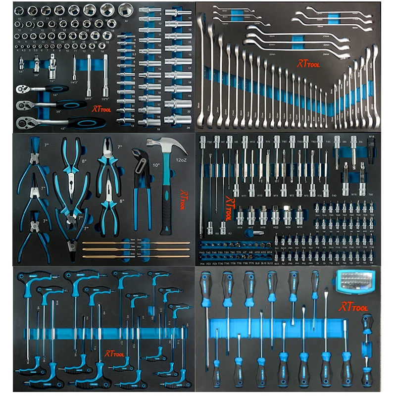 RTTOOL 368PCS TOOL CABINET 7DRAWERS HAND TOOLS SET Mechanic Box Trolley ...