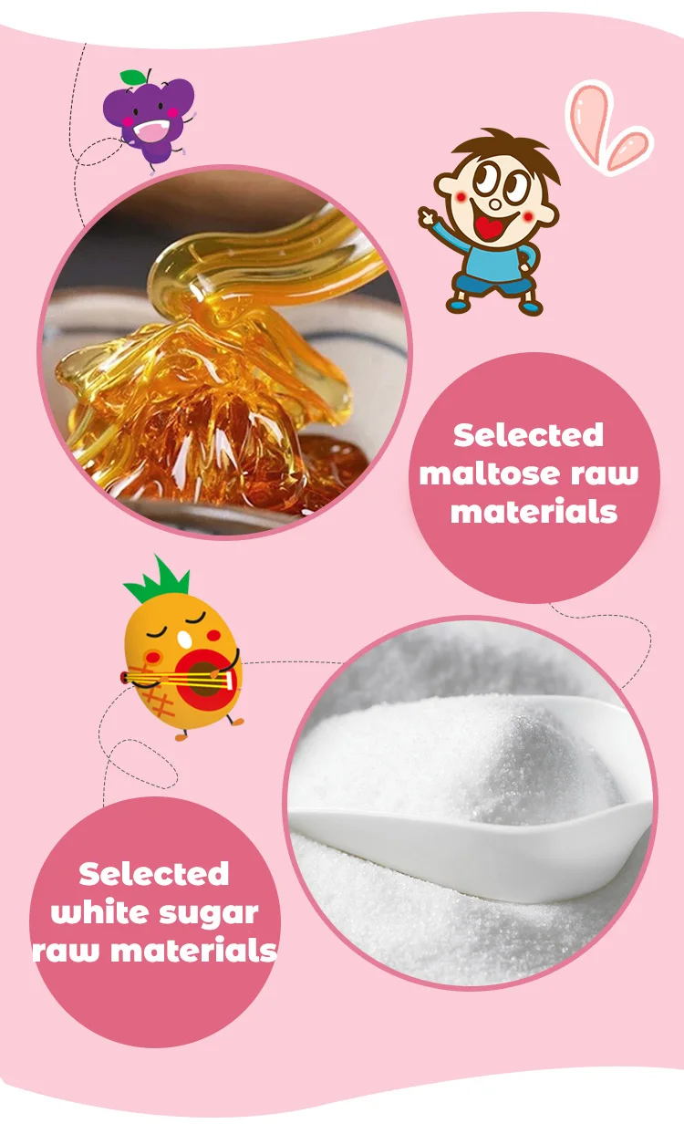 Factory Price 50g Fruit Juice Gummy Candy Sour Powder Fudge Soft Chewy ...