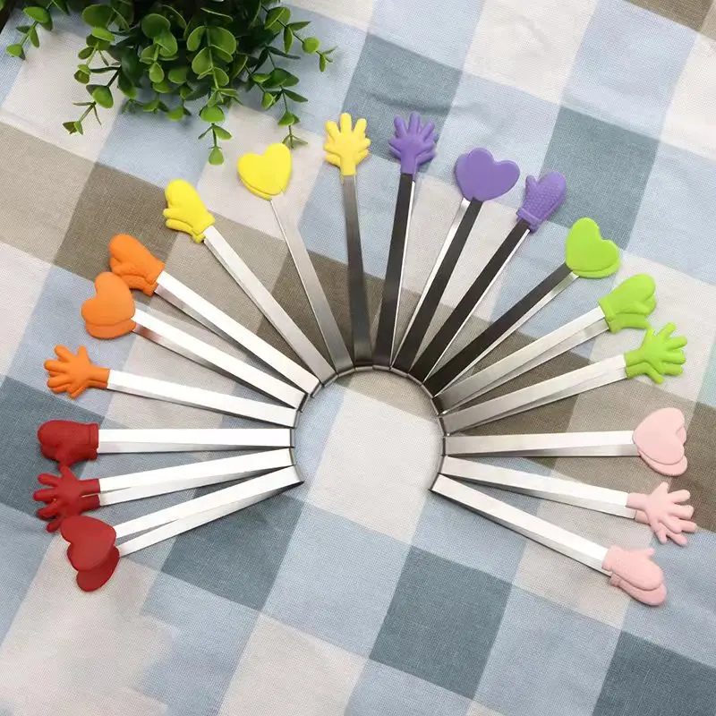 Mini Tong Hand Shape Silicone Food Kid Tongs for Sugar Cubes