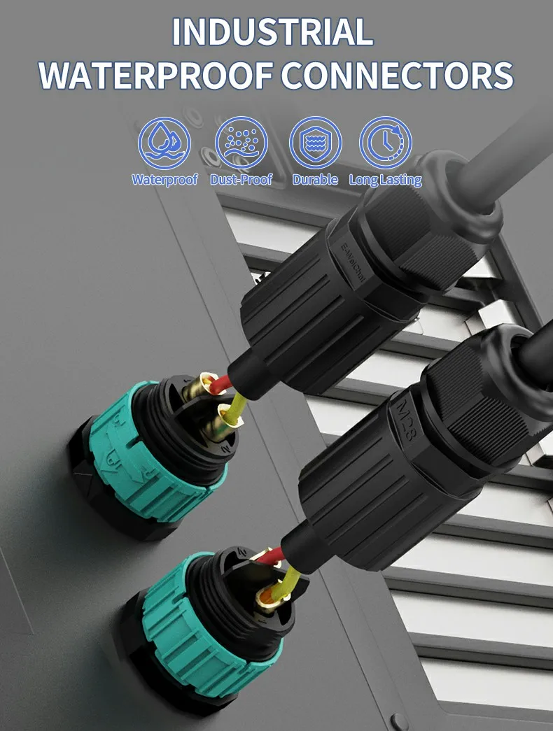 Led Male Female Plug Connector Waterproof 6 Pin Panel Mount Connector ...