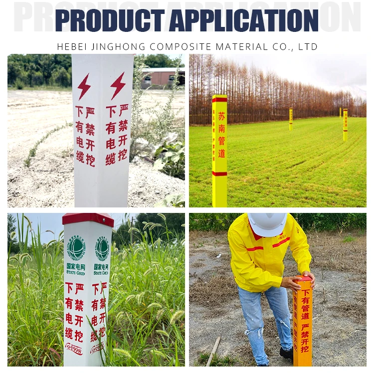 Uv Resistant Fiberglass Marker Post Outdoor Safety Composite Frp Sign ...