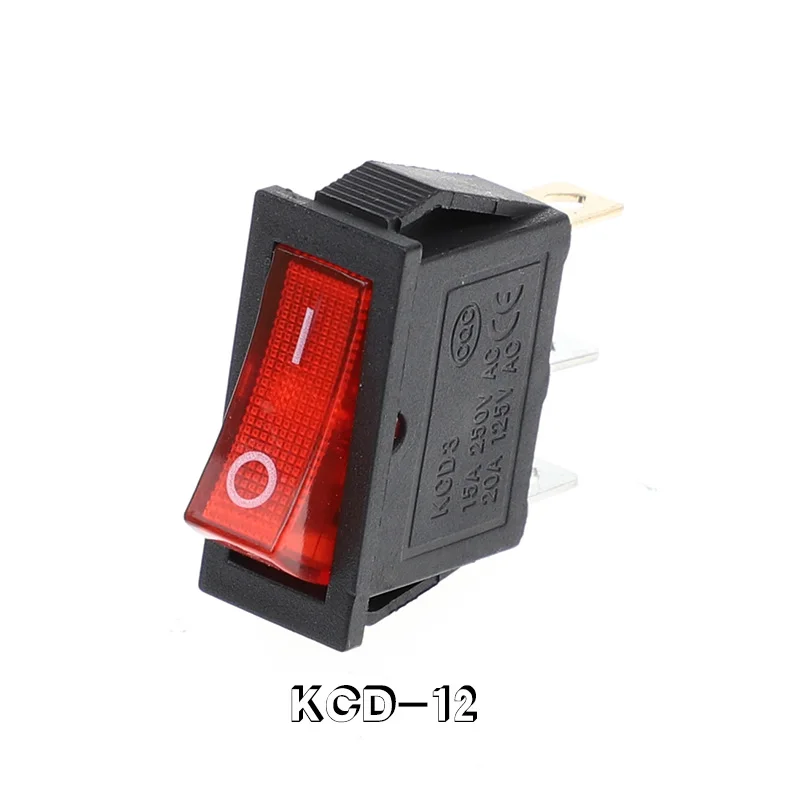 Kcd3-102n 3pin 2 Position Rocker Switch Spst Illuminate Mini Electronic ...