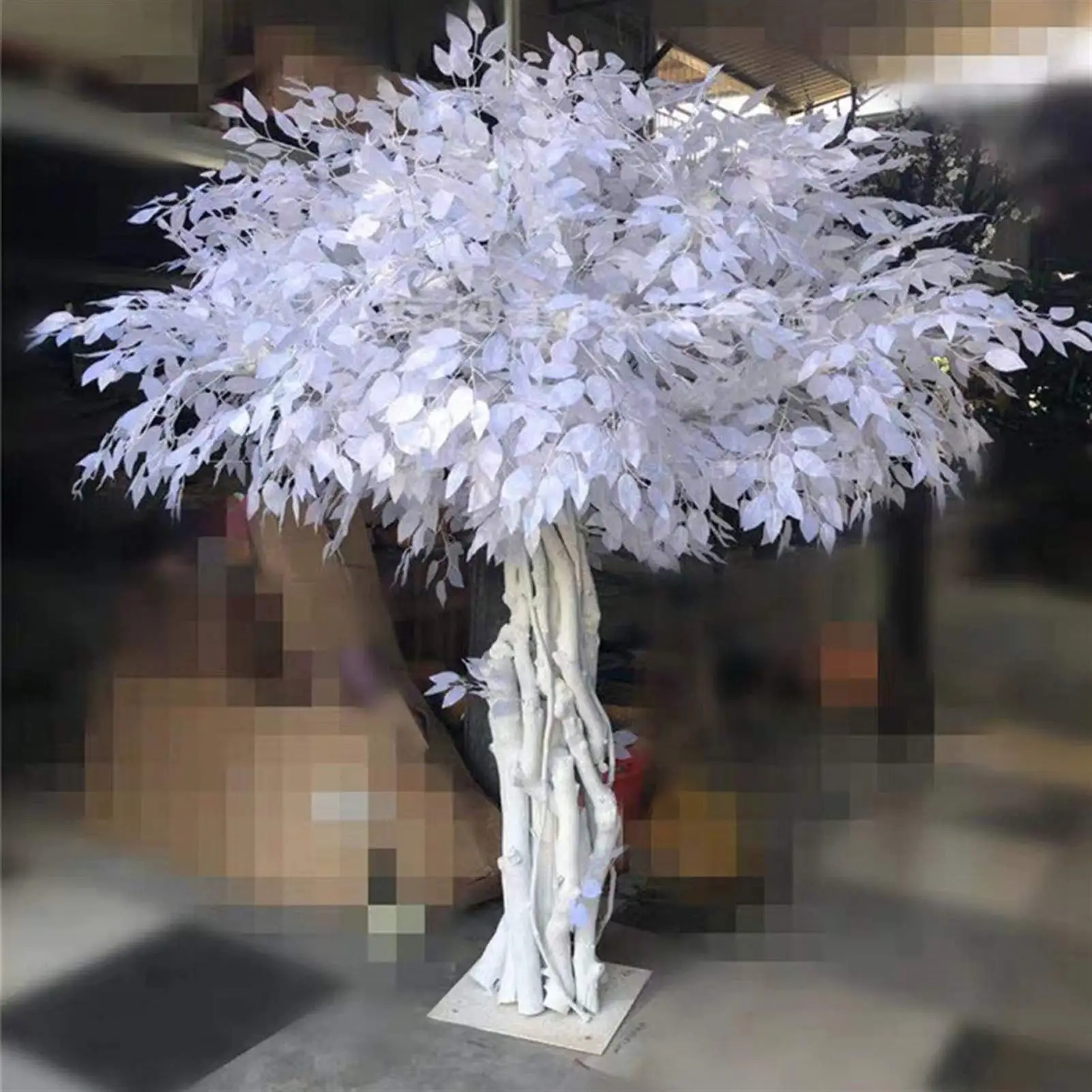 Artificial White Large Banyan Tree With Wooden Fence False for Indoor ...