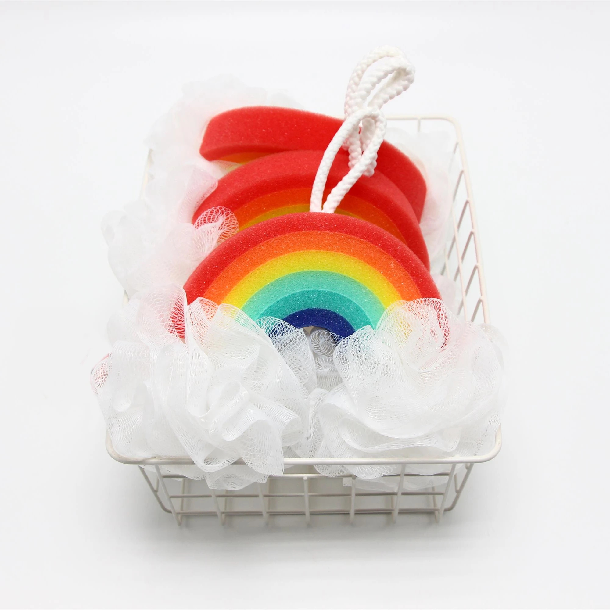 Perfect Quality Colorful Rainbow Bath Sponge Mesh Bath Sponge For Kids ...