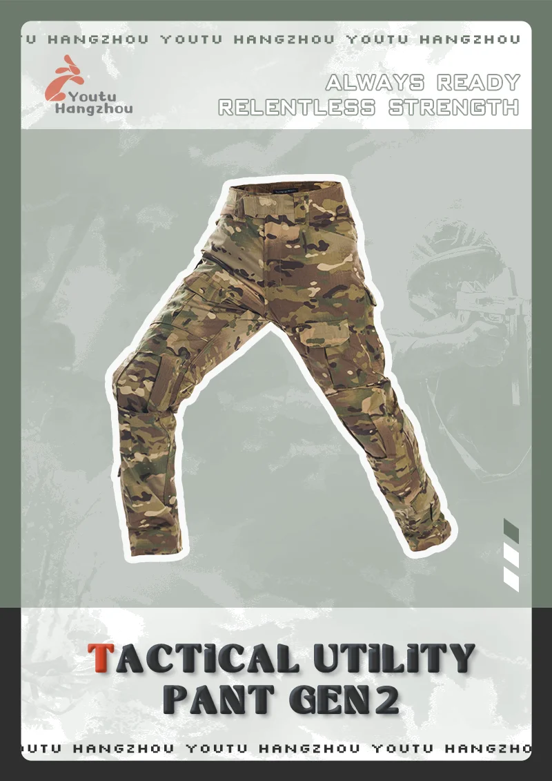 Multi-Pocket TC Ripstop Tactical Pants with Hook-Loop Adjustments ...