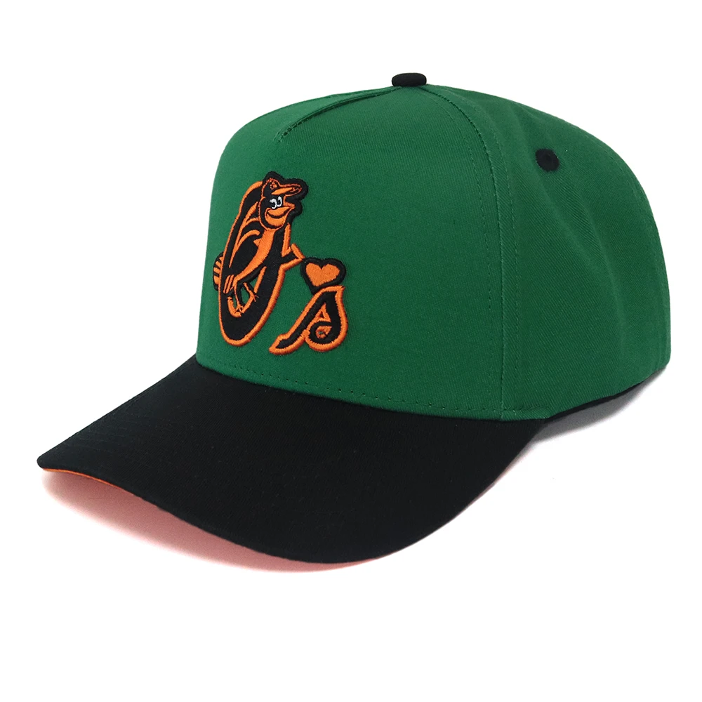 Factory Custom 5 Panel Baseball Cap A Frame Style Two Tone Hat With 3d ...