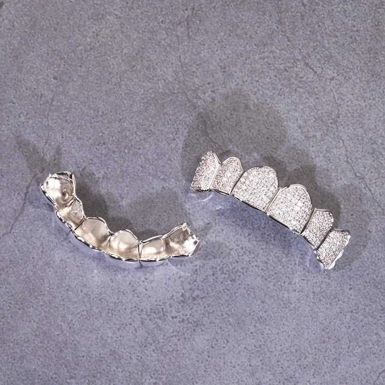 Custom Diamond Grillz 14k Gold 925 Sterling Silver Moissanite Diamond ...