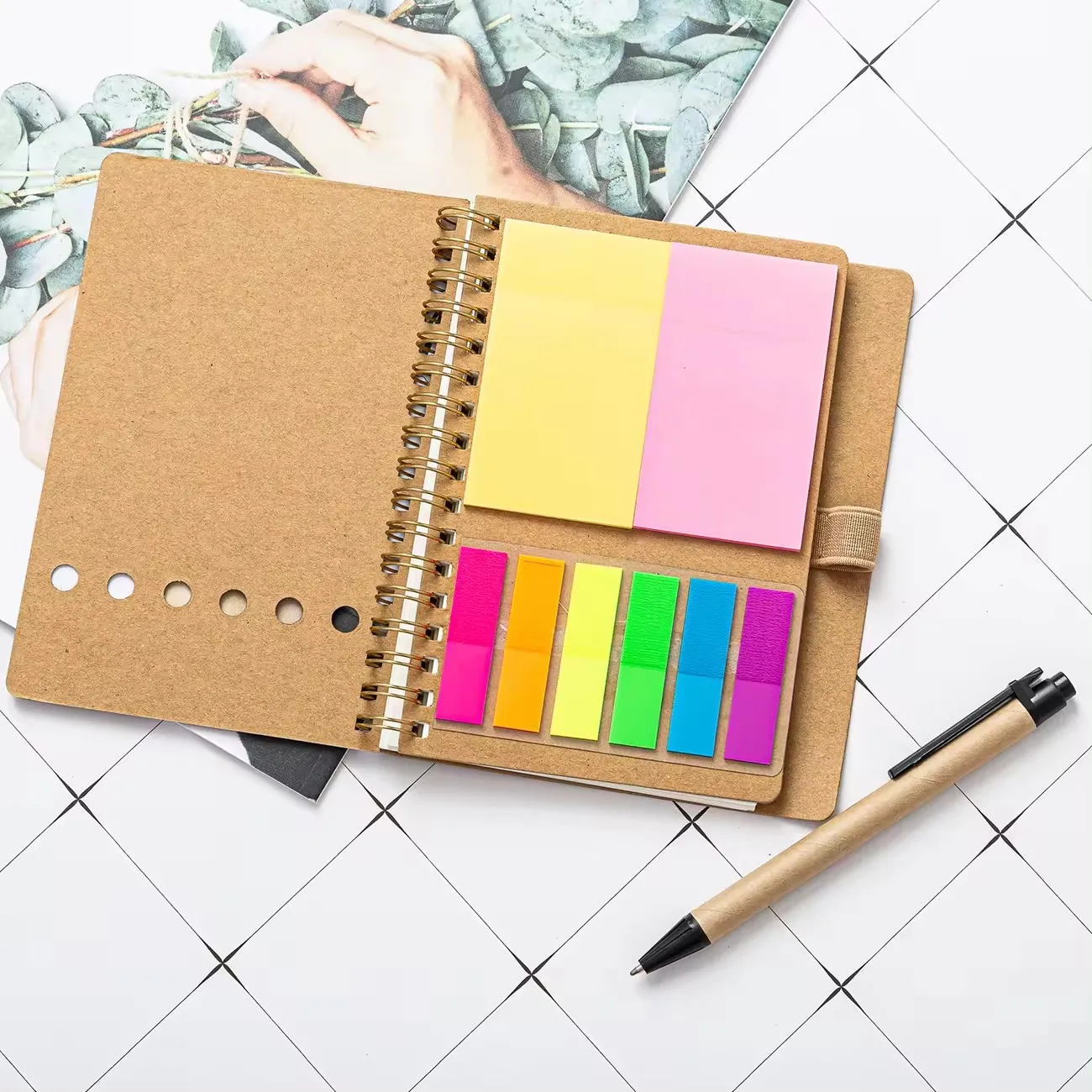 Alibaba.com: Custom Logo Kraft Notepad with Pen, Eco Kraft Paper, Mini ...