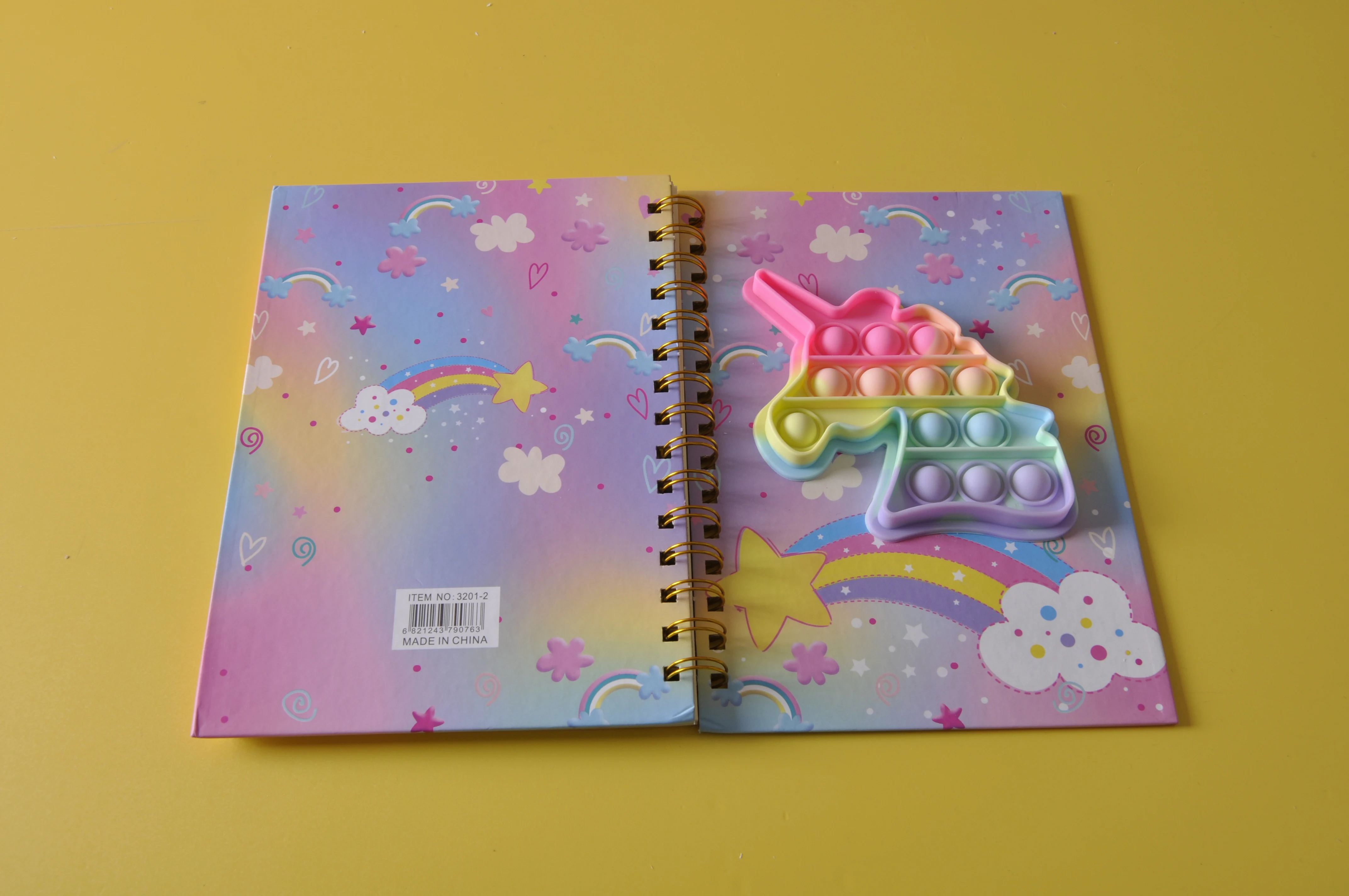 Silicone Cover Spiral Notebook Cartoon Unicorn Pop Push Bubble Notebook ...