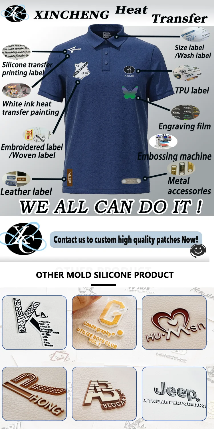 Luxury 3D Silicone Logo Heat Transfer Printing Labels Fashionable ...
