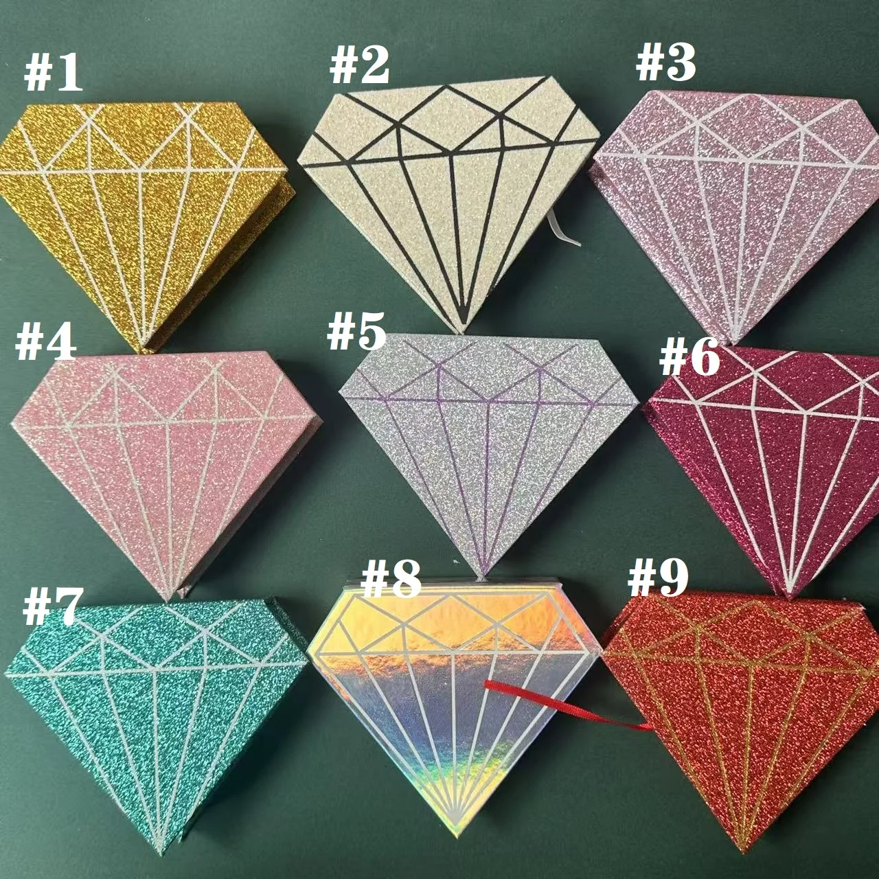 In Stock Lash Boxes Diamond Shape Mink Eyelash Packaging Empty Cases ...