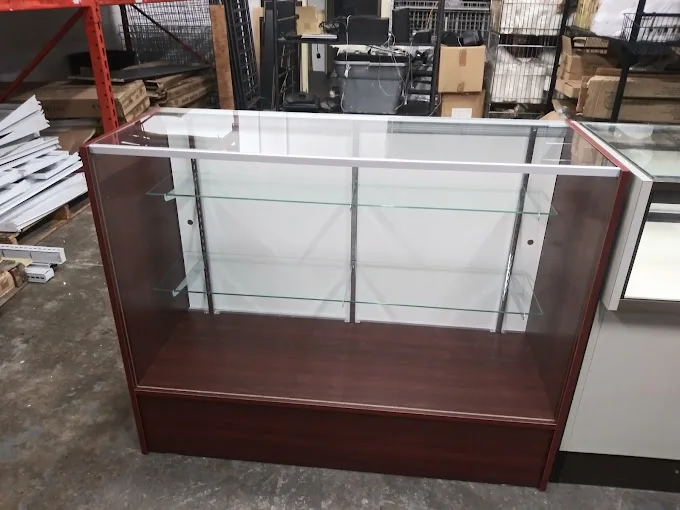 Melamine Finish LED Lighting Store Checkout Counter Customized Display ...