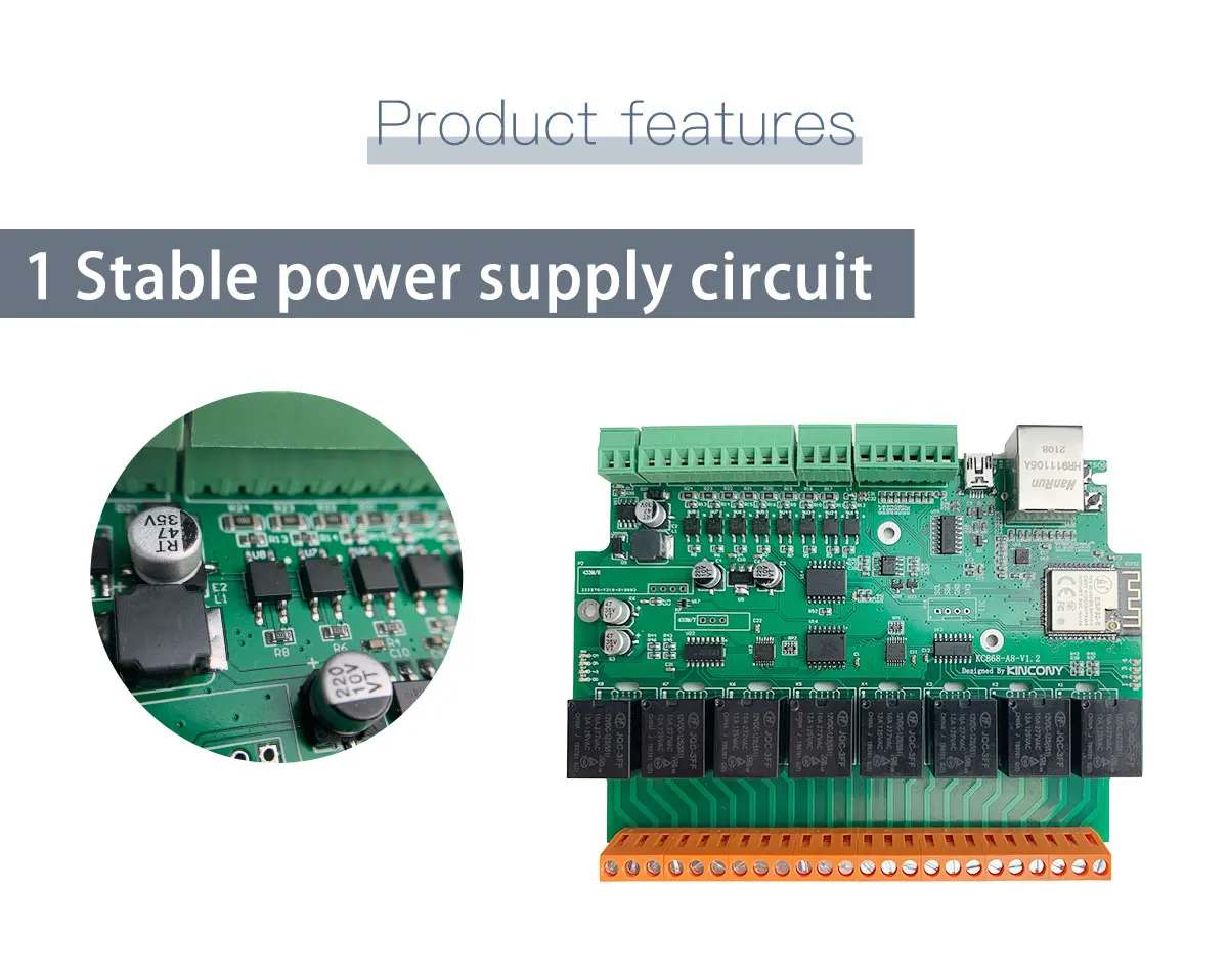 Kincony KC868-A8 ESP32 Wifi/ethernet RS232 USB Relay Module