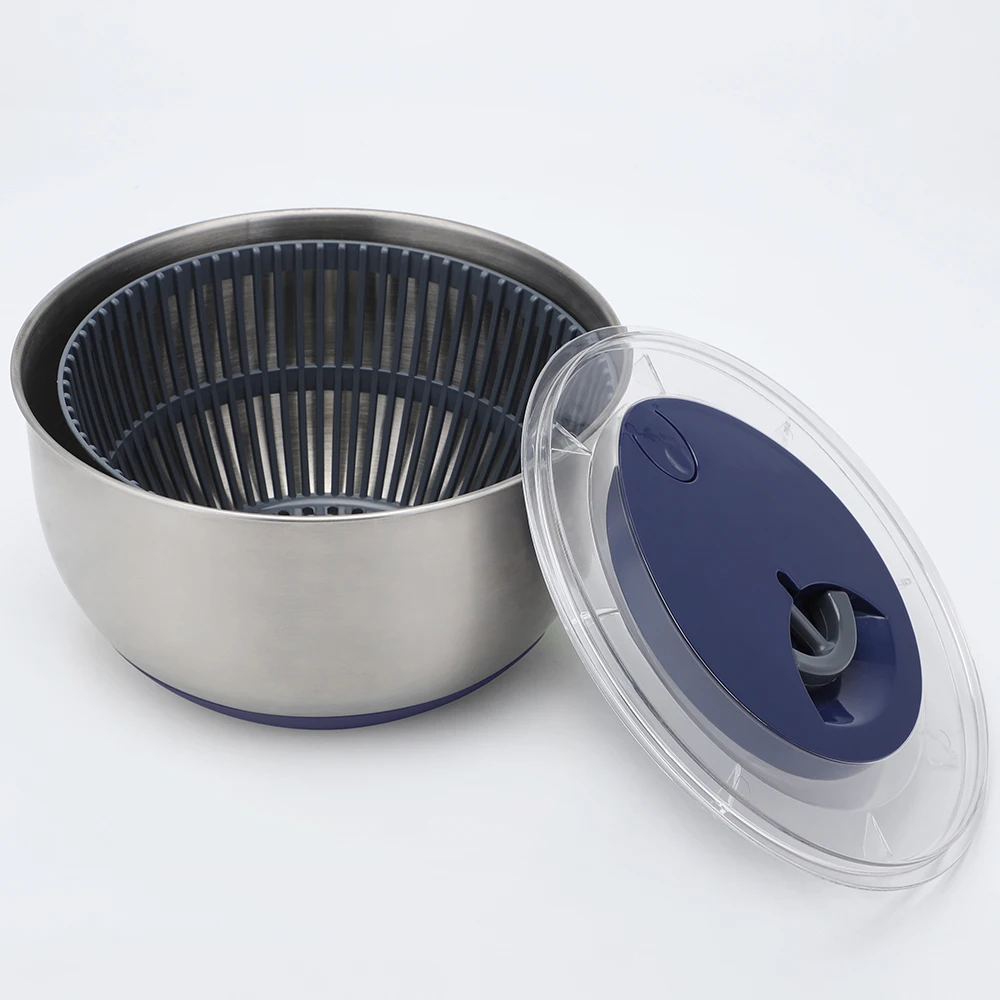 Stainless Steel Salad Spinner Slicer Fruit Vegetable Washer And Dryer ...
