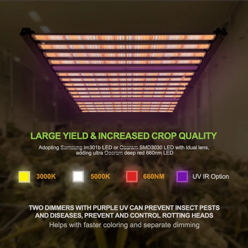 Updated Design UV IR Grow Lights 1000W bar Full Spectrum Led Grow Plant ...
