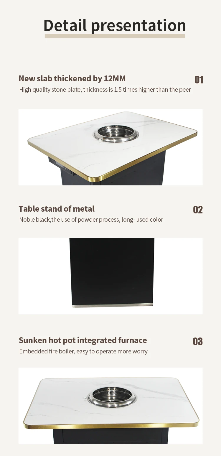 Restaurant Tables Rock Slab Non-smoking Barbecue Table For Restaurant ...