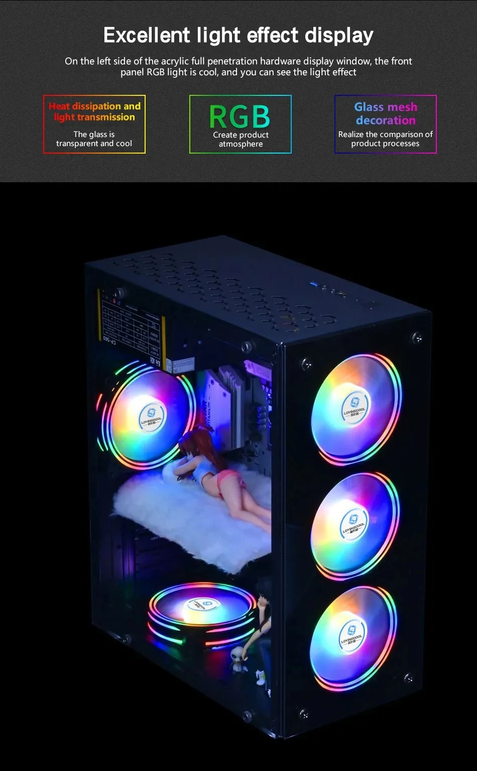ATX/M-ATX PC Gaming Case with Transparent Glass Panel