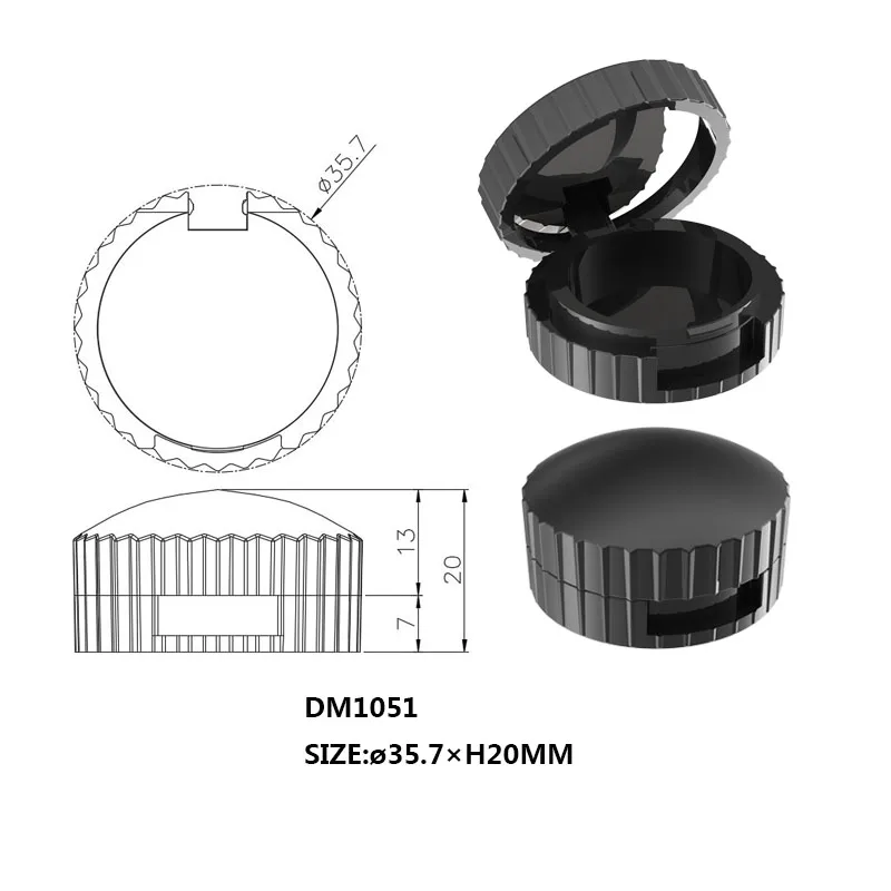 Mini Special Round Shape Clear Plastic Empty Press Powder Case Custom ...