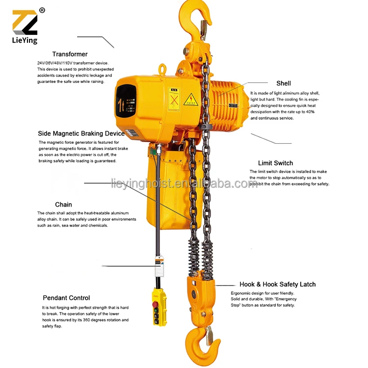 Electric Motor Hoist Lift 1 Ton Electric Chain Hoist Kbk 380v 220v ...