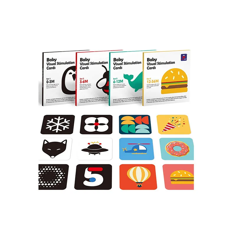 Flash Cards Baby Visual Stimulation Cards For Months Newborn Tummy Time ...