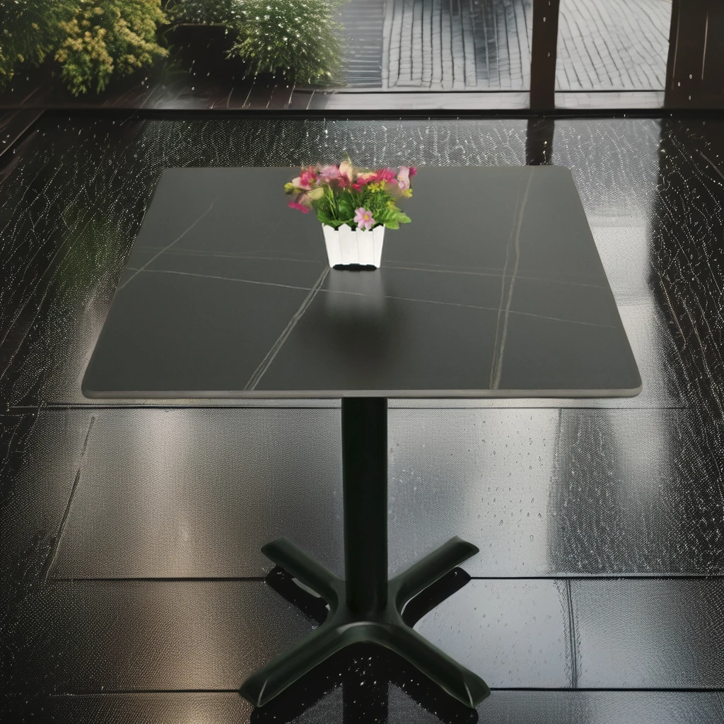 Modern French Design Black Slate Top Dining Table for Outdoor and ...