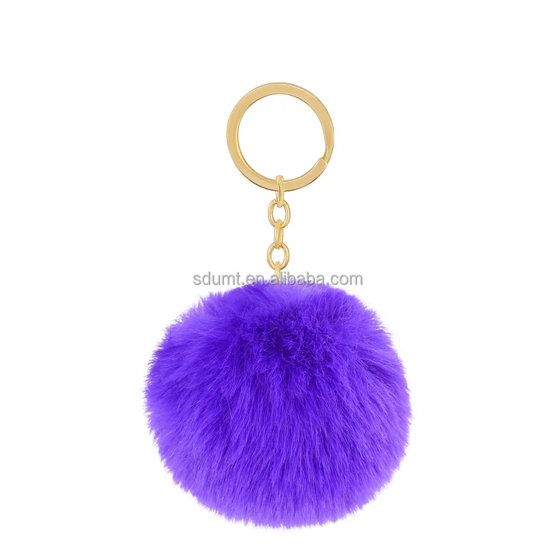 Promotional 8cm Small Pom Pom Keychain Safety Keychains For Women Key ...