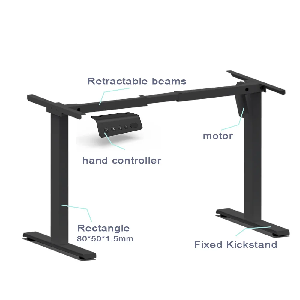 Single Motor Electric Adjustable Standing Table Modern Sit-Stand Desk ...