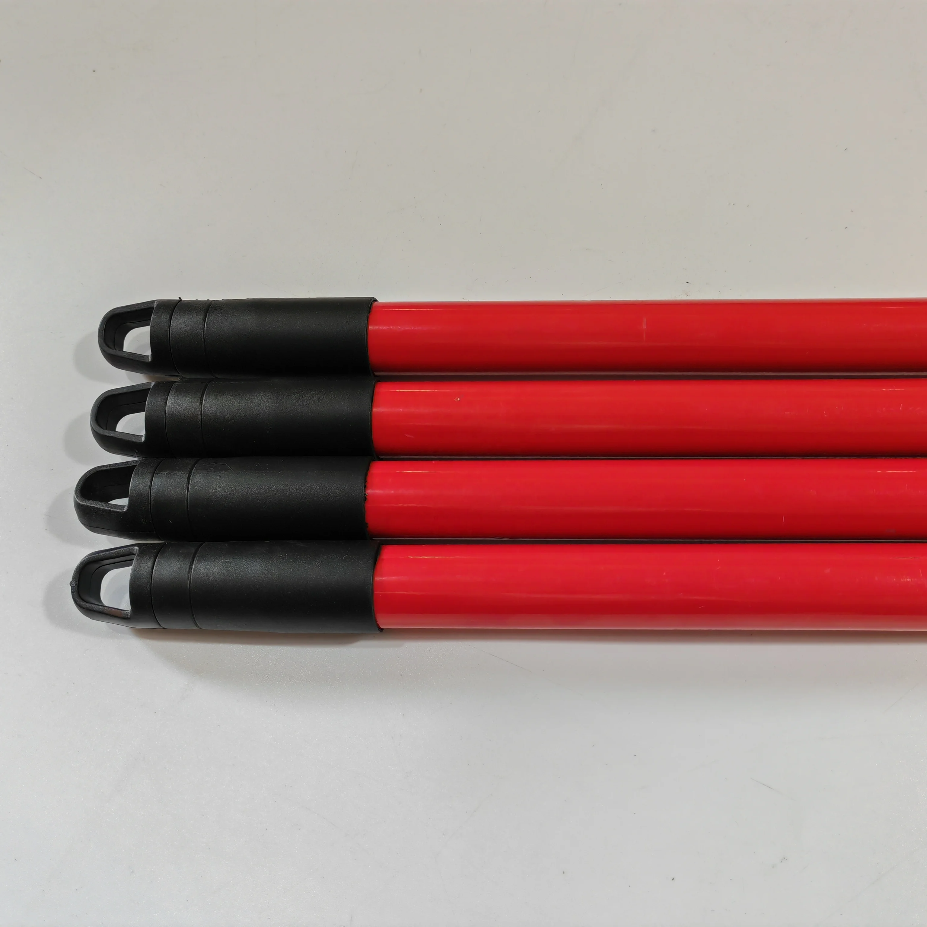 Red Coated Iron Broom Stick Broom Handle American Screw With Long Black ...