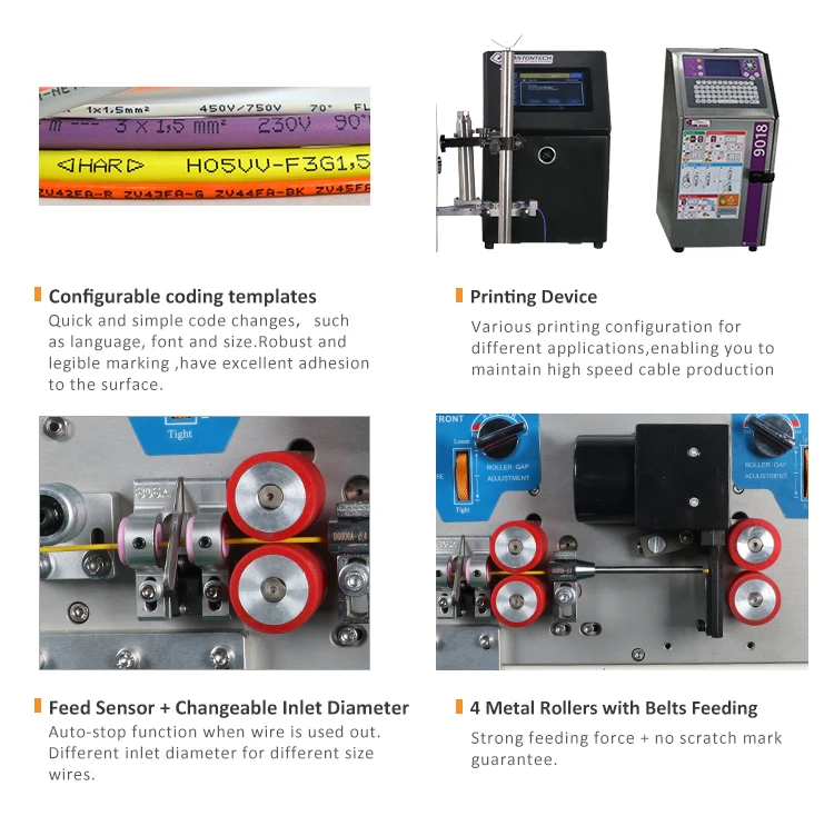 EW-3010+S Fully Automatic Cable Wire Cut Strip and Print Machine 0.1 ...