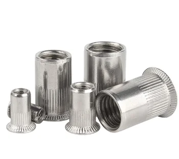 Rivet Nuts Aluminum Rivetnuts Blind Set Nutserts Threaded Insert Nutsert Cap Flat Head Rivet ...