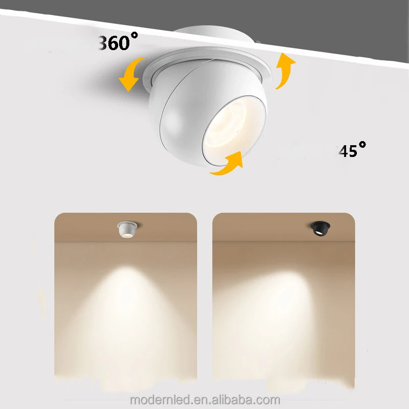 Slim Round Adjustable Angle 7w 14w 21w Recessed Cob Led Downlight - Buy ...