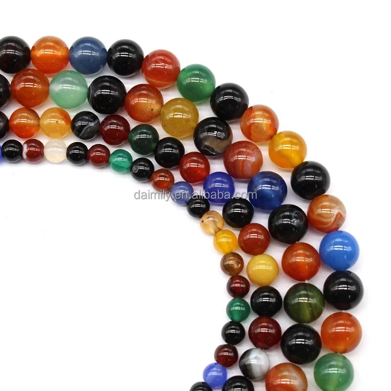 Colorful Agate Round Beads Wholesale Natural Flower Agate Beads ...