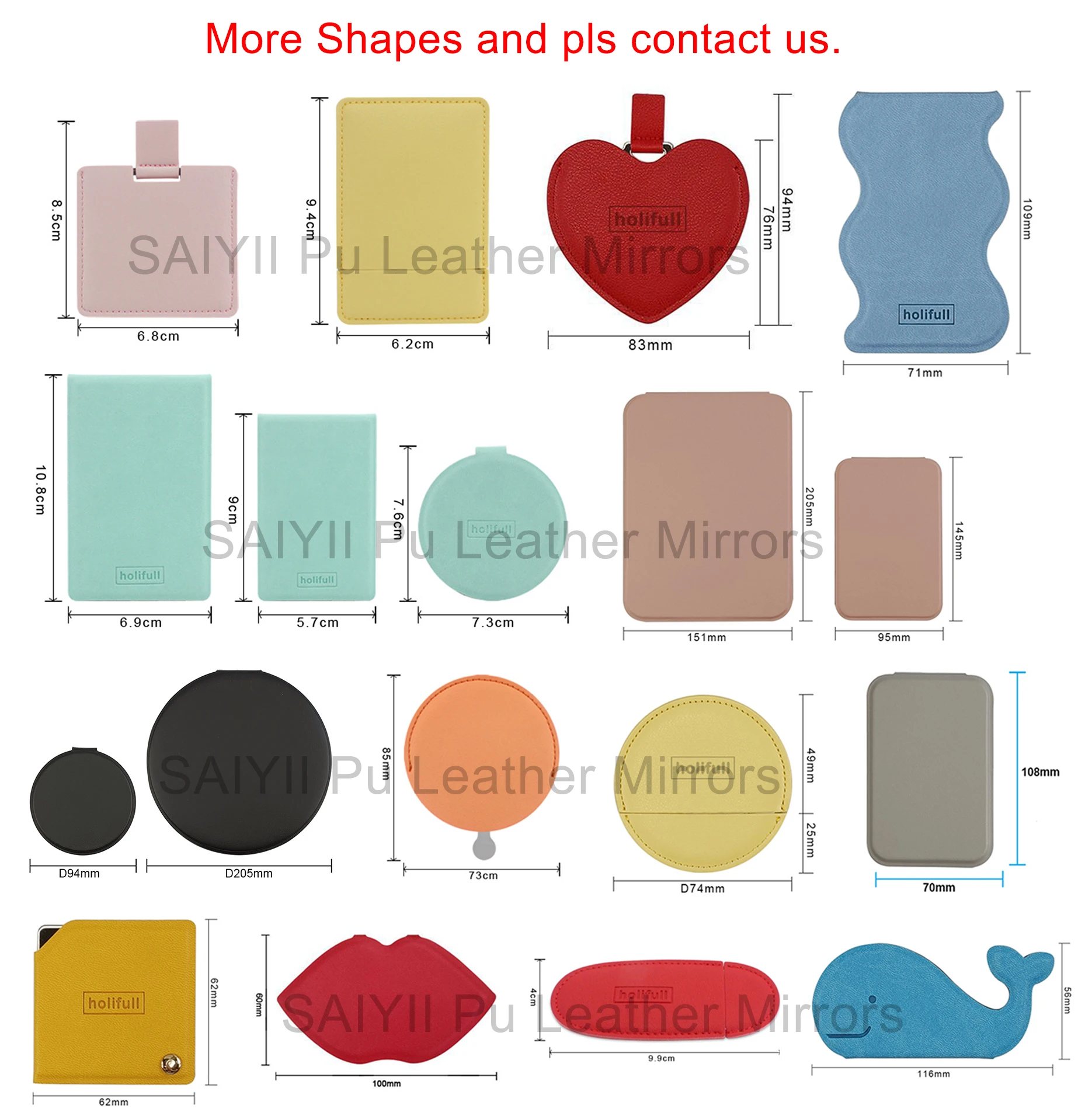 Saiyii High Quality Folding White Pu Leather Pocket Mirror Custom Logo ...