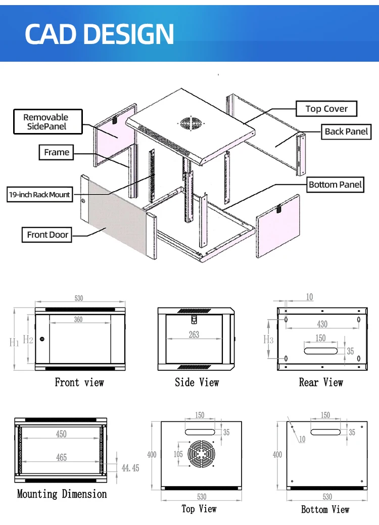 0.6mm Network Cabinet 12U Enclosure Rack Server case Server Rack ...