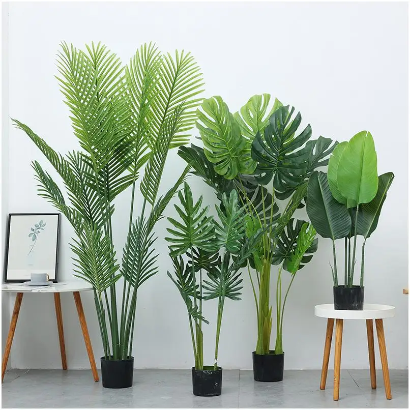 Artificial Fake Tree Plants Pine Fake Pot Ficus Decor Led Green Wall ...