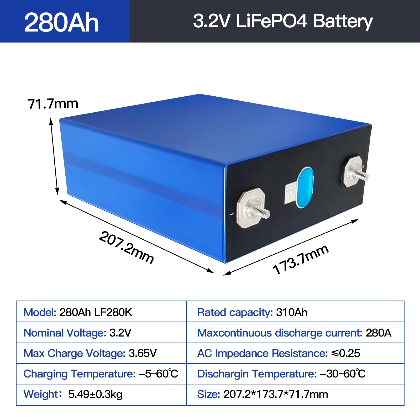 Usa Europe Stock 280ah Lifepo4 Battery Cell 3.2v Prismatic Rechargeable ...