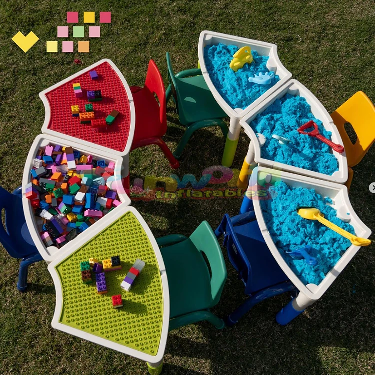 Kids Play Table And Chair Set Party Colorful Diy Safety Plastic Table ...