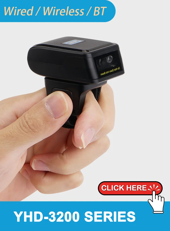 YHDAA Mini Portable Wearable Barcode Reader 1D 2D Wireless Bluetooth ...