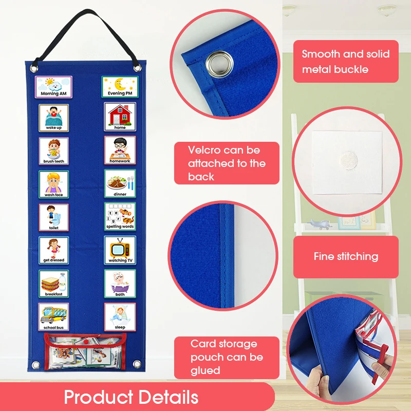 Children Visual Schedule Calendar Chart Montessori Toys Home School ...