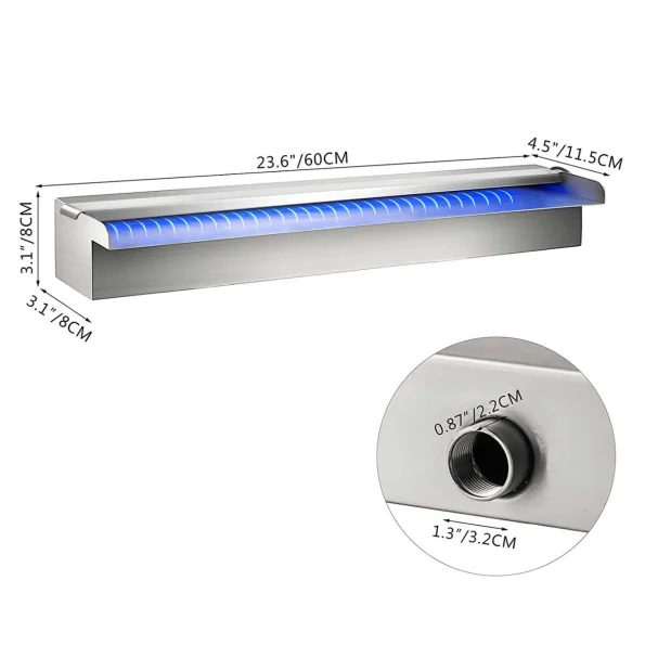 Stainless Steel Pool Cascade waterfall blade swimming pool water ...