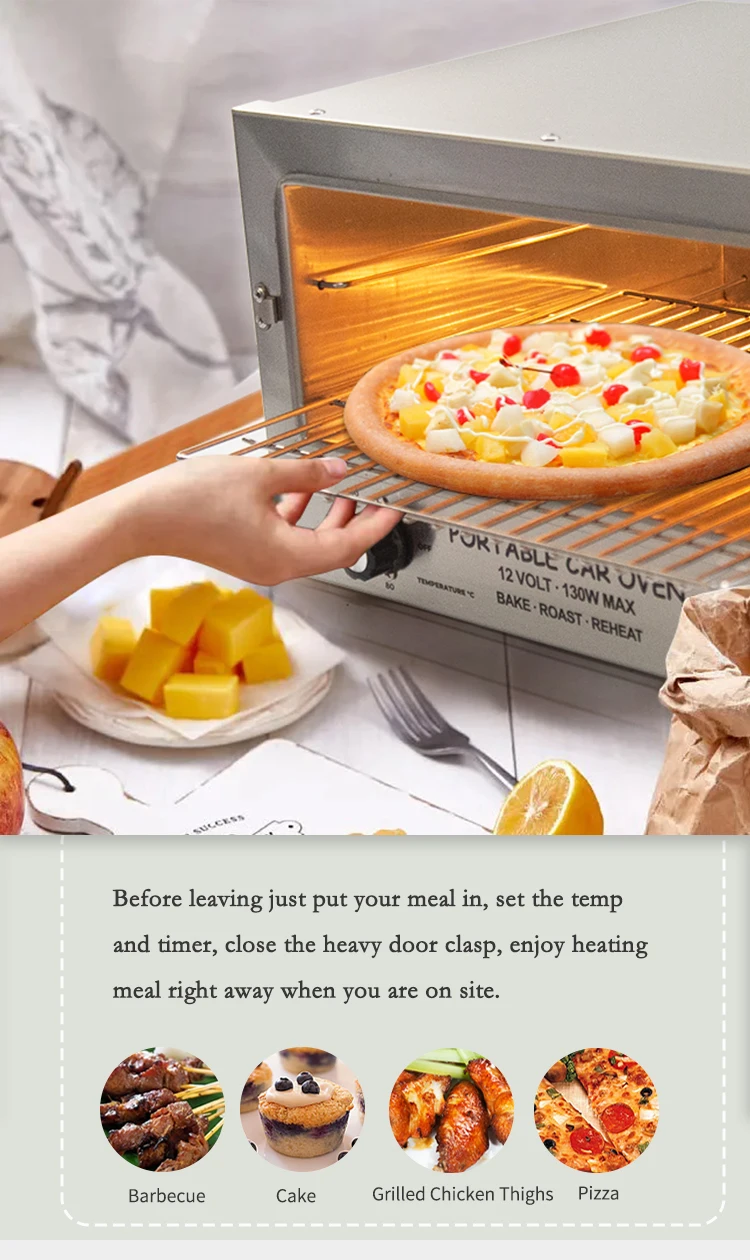 Multifunctional 12V Mini Toaster Oven for RV & Outdoor Use Portable Car ...