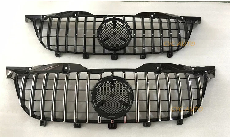 Facelift Front Bumper Grille Gt Style With Mesh Grille For Mercedes ...