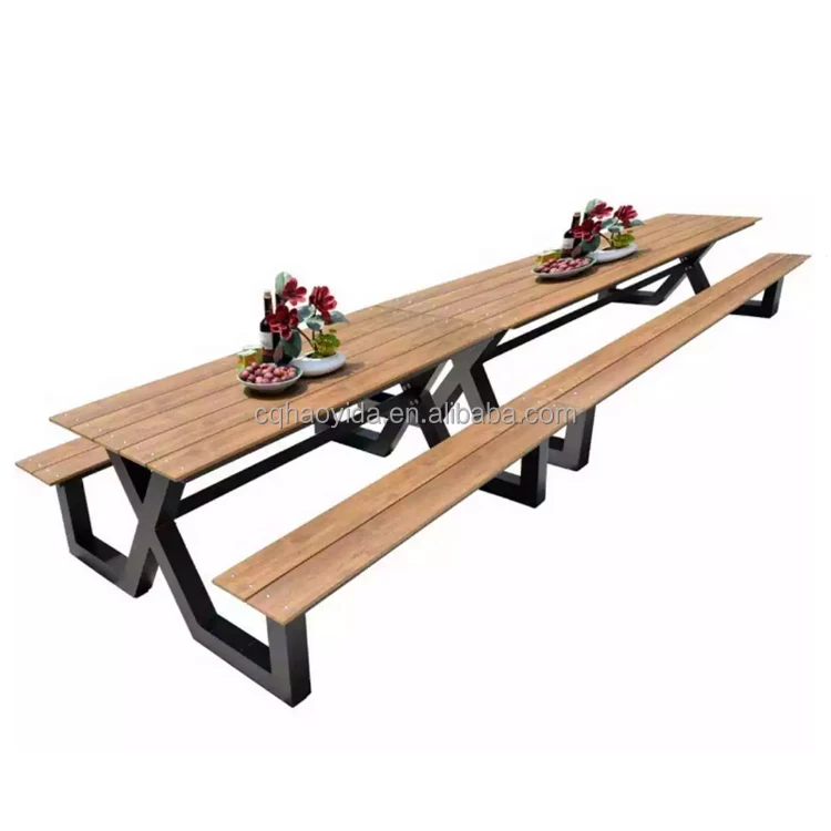 Outdoor Patio Hotel Restaurant Dining Plastic Wood Table And Chairs ...