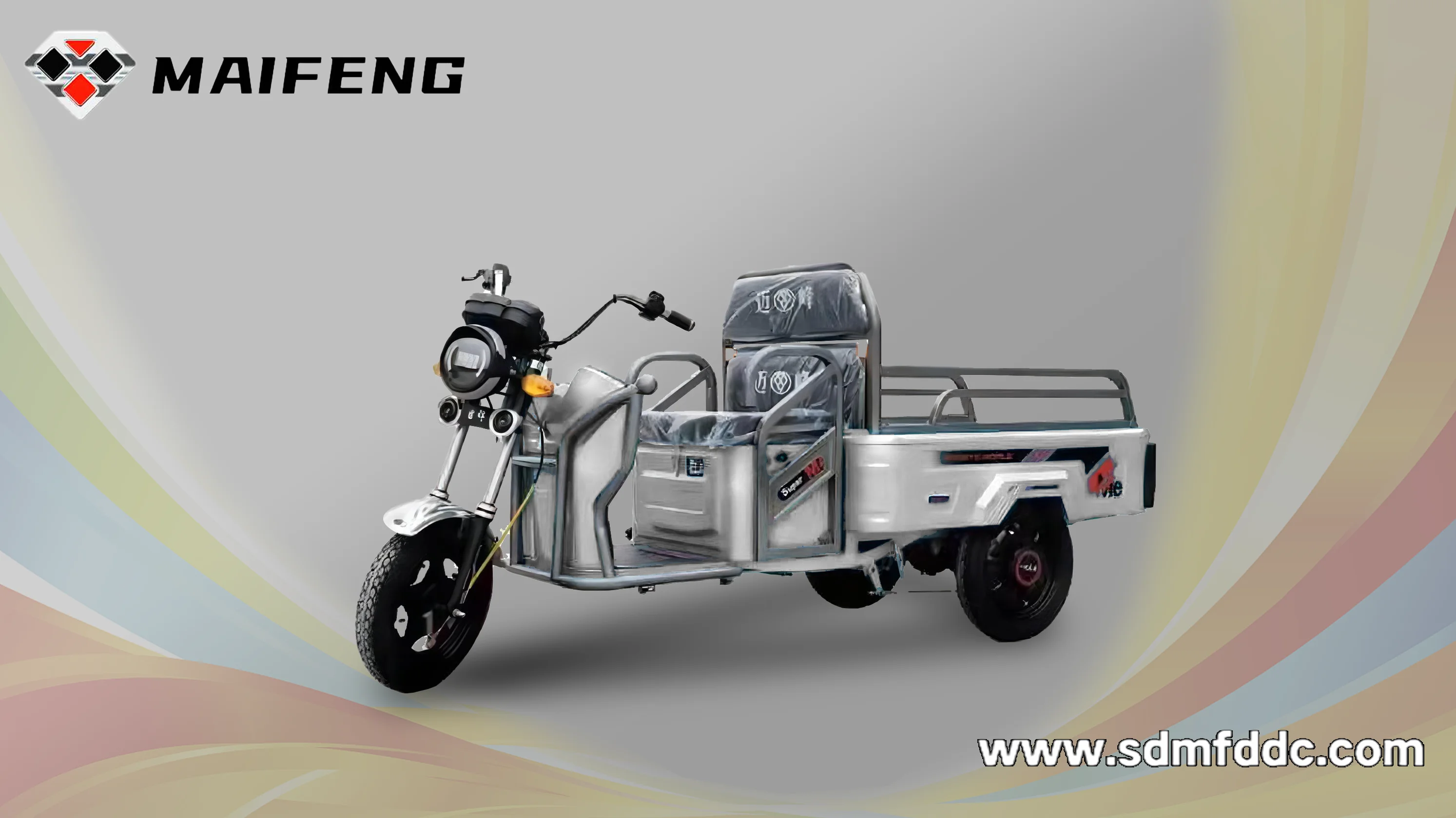 MaiFeng 2024 Outdoor Family Electric Tricycle Open Body Cargo Tricycle ...
