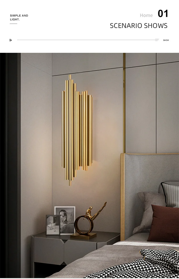Interior Decorative Lighting Modern Luxury Gold Led Wall Lamp - Buy ...