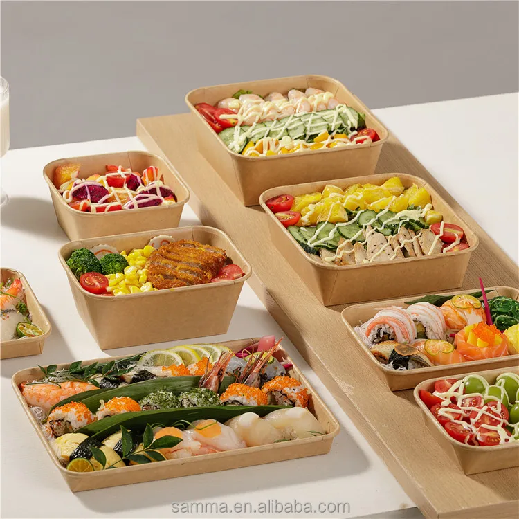 SM7-1100 Eco Sushi Container - Sustainable Kraft Paper Box