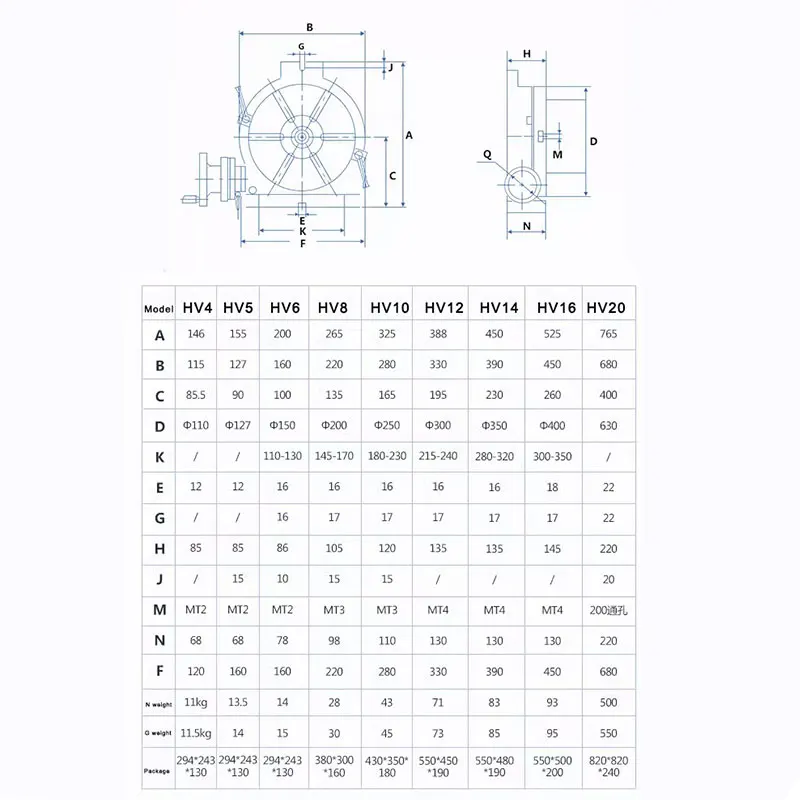 HV-14/TSL350 Horizontal Vertical Rotary Table for Drilling, Milling ...