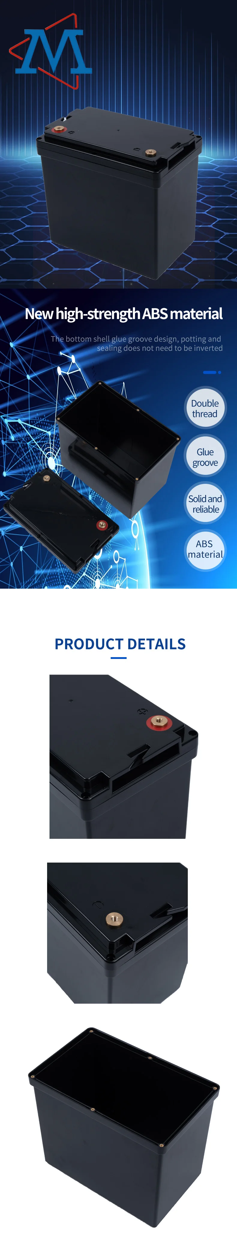 Diy 12 Volt Lifepo4 12v 24v Empty Battery Box Plastic Case 55a Battery ...