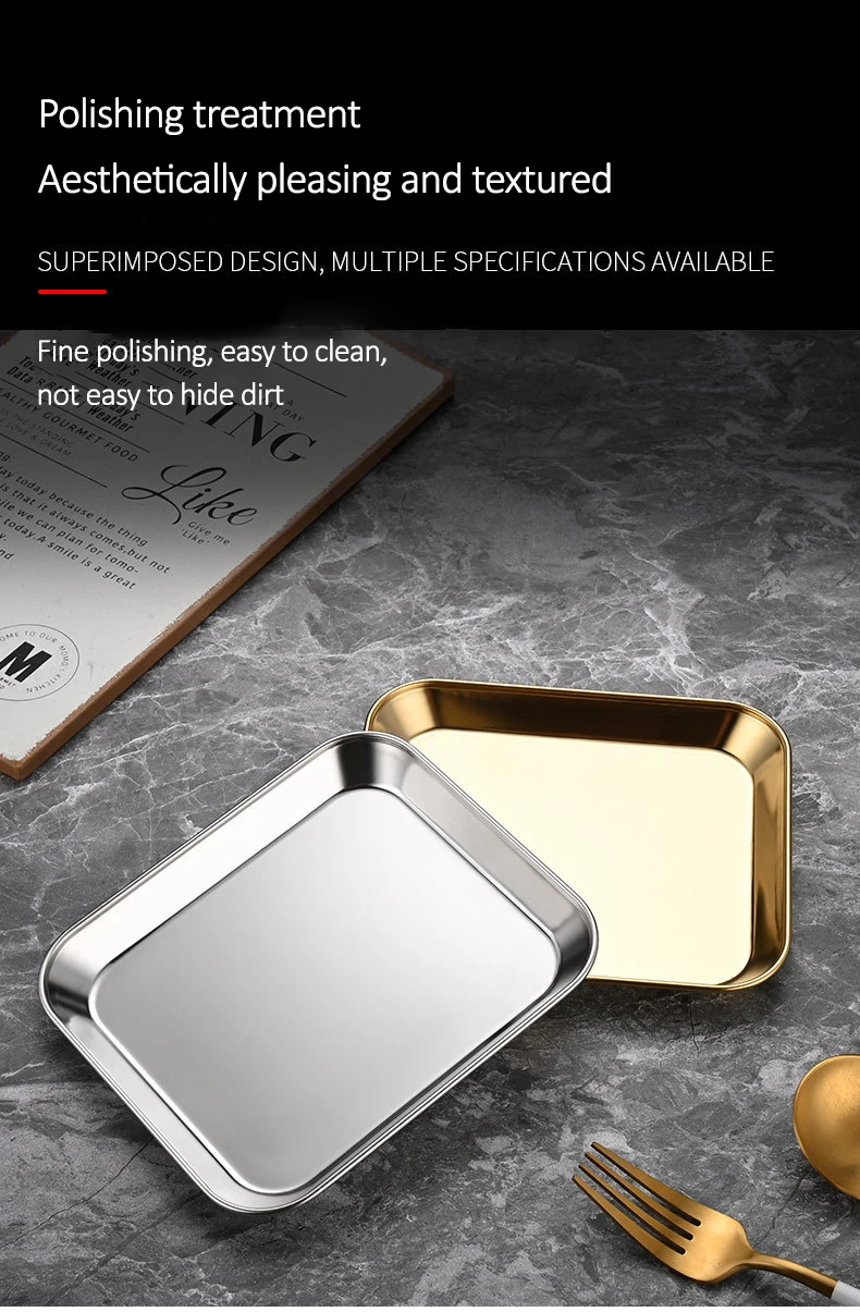 FTS Serving Tray Korean Food Rectangular 304 Stainless Steel Barbecue ...