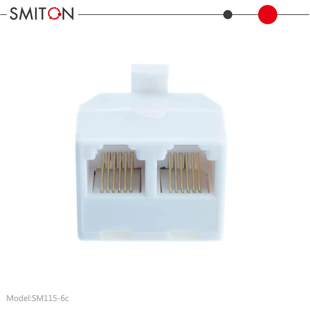 RJ11 Wall Plate Male Plug to Dual RJ11 Female Socket Adapter